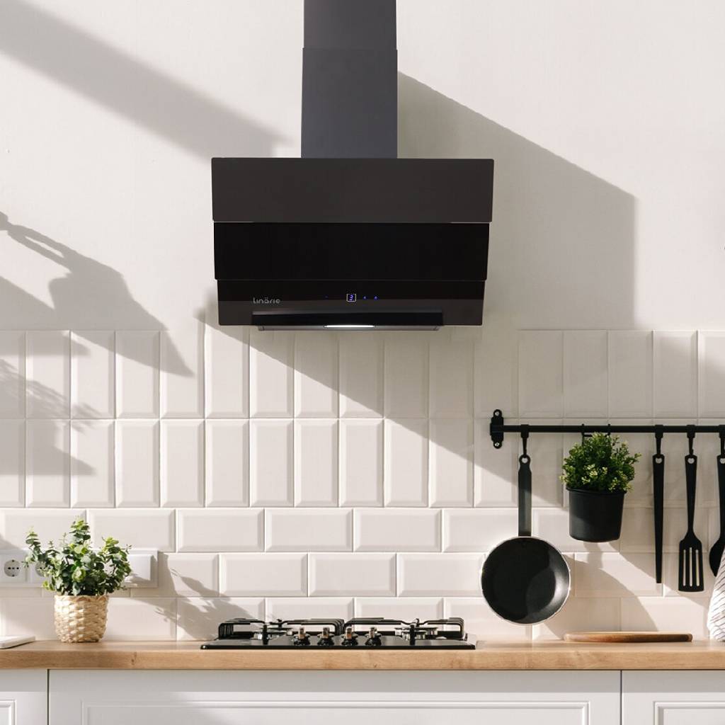 Linarie Gruissan RAHSL60B3 60cm Black Canopy Wall-Mounted Rangehood ...