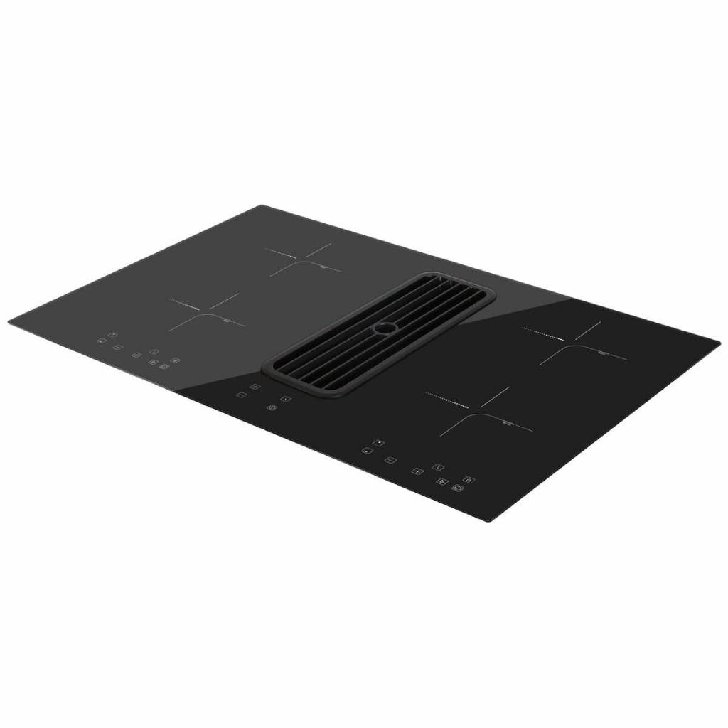 Linarie Lyon RF90I4FHOOD 80cm Black Induction Cooktop with Integrated ...