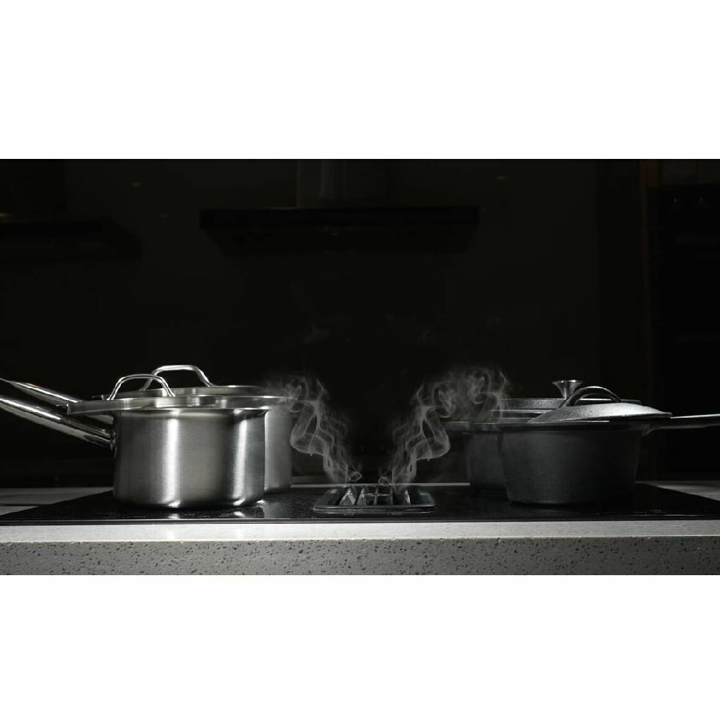 Linarie Lyon RF90I4FHOOD 80cm Black Induction Cooktop with Integrated ...